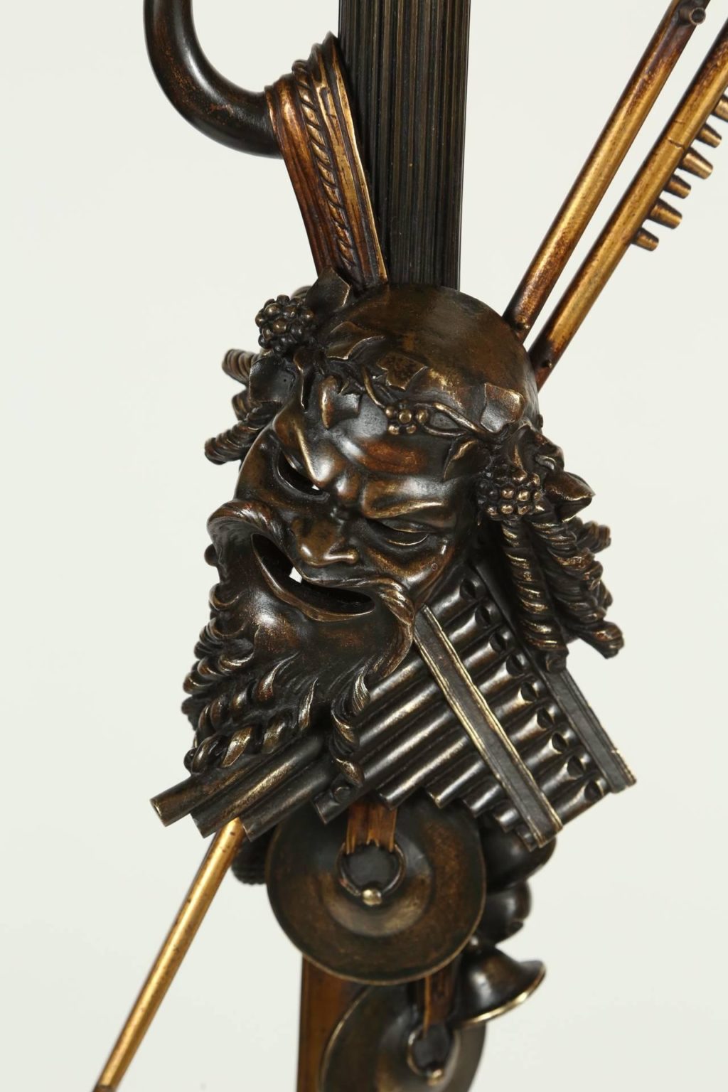 Neoclassical Cast Bronze Bacchus Floor Lamp - Dragonette Ltd