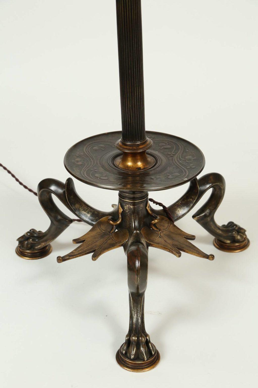 Neoclassical Cast Bronze Bacchus Floor Lamp - Dragonette Ltd