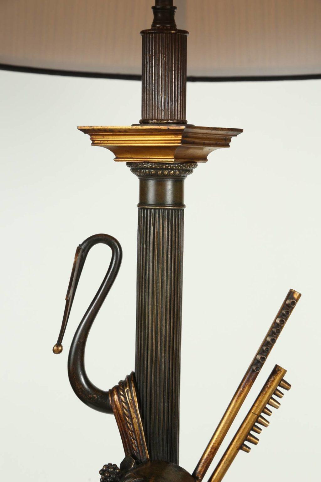 Neoclassical Cast Bronze Bacchus Floor Lamp - Dragonette Ltd